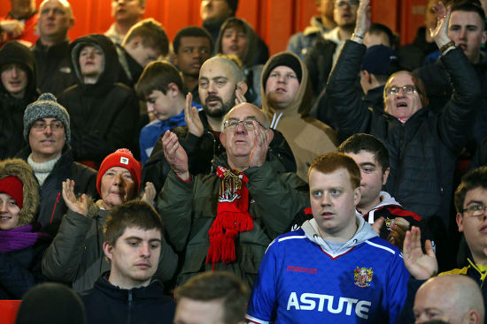 Stevenage Fans During Stevenage Vs Chesterfield Editorial Stock Photo ...