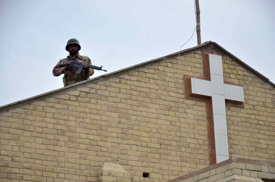 Pakistani Soldier Stands Guard Methodist Church Editorial Stock Photo ...