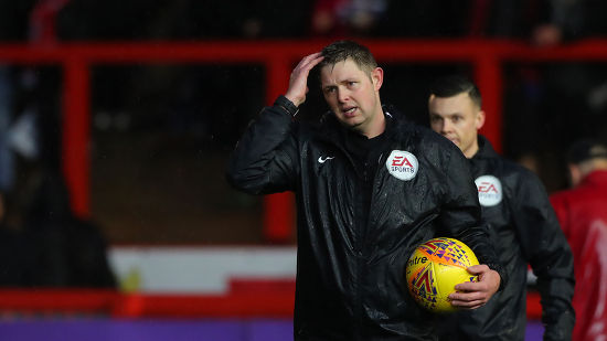 Referee Brett Huxtable After Inspecting Pitch Editorial Stock Photo ...