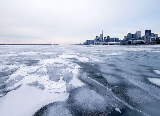 Frozen Channel On Lake Ontario Toronto Editorial Stock Photo - Stock ...