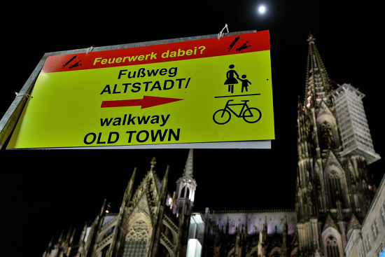 Fireworks Information Sign Front Cathedral Cologne Editorial Stock ...