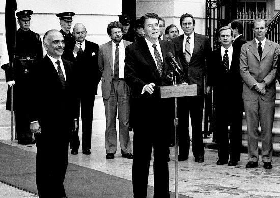 President Ronald Reagan King Hussein Ii Editorial Stock Photo - Stock ...