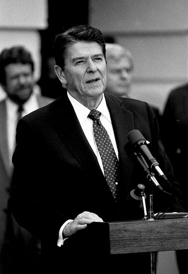President Ronald Reagan King Hussein Ii Editorial Stock Photo - Stock ...