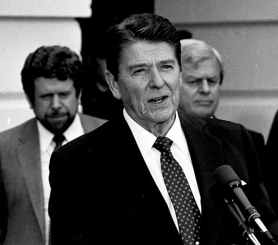 President Ronald Reagan King Hussein Ii Editorial Stock Photo - Stock ...