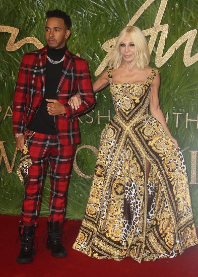 Lewis Hamilton Donatella Versace Editorial Stock Photo - Stock Image ...
