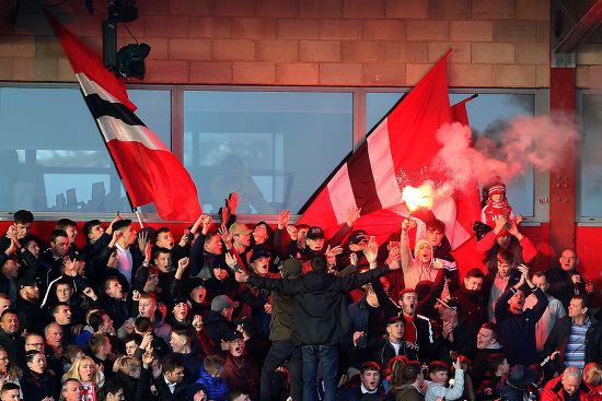 Fleetwood Town Fans Light Flare During Editorial Stock Photo - Stock ...