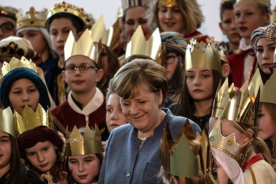 German Chancellor Angela Merkel C Children Editorial Stock Photo ...