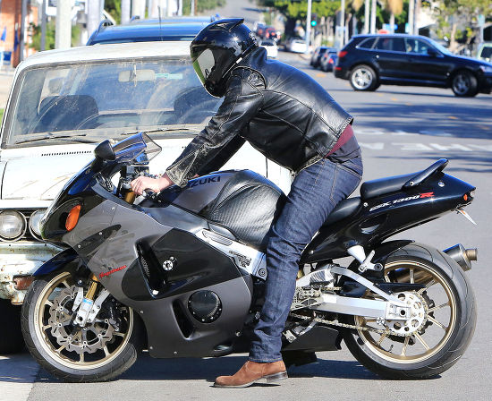 Ben Affleck Out On His Motorcycle Editorial Stock Photo - Stock Image ...