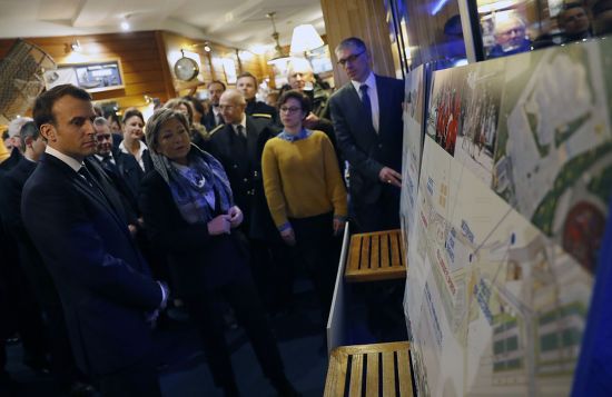 French President Emmanuel Macron Looks Map Editorial Stock Photo ...