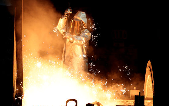 Steel Worker Takes Steel Sample Blast Editorial Stock Photo - Stock ...