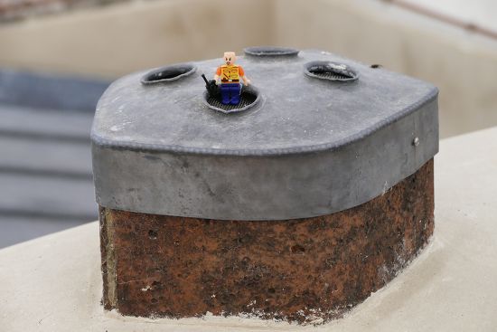 Lego Builder On Chimney Top Editorial Stock Photo - Stock Image ...
