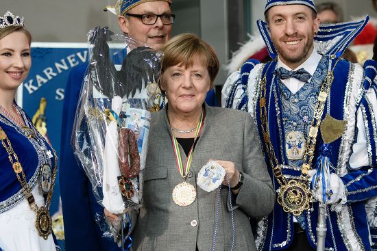 German Chancellor Angela Merkel C Poses Editorial Stock Photo - Stock ...