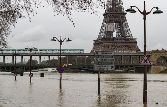 Floodwaters Overflow Banks Seine River Near Editorial Stock Photo ...
