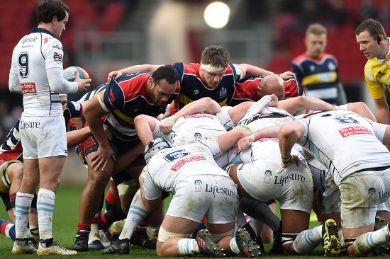 Bristol Rugby Front Row Prepare Scrummage Editorial Stock Photo - Stock ...
