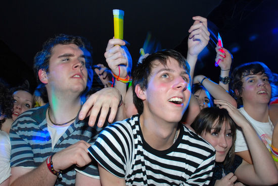 New Rave Fans Waving Glowsticks Klaxons Editorial Stock Photo - Stock ...