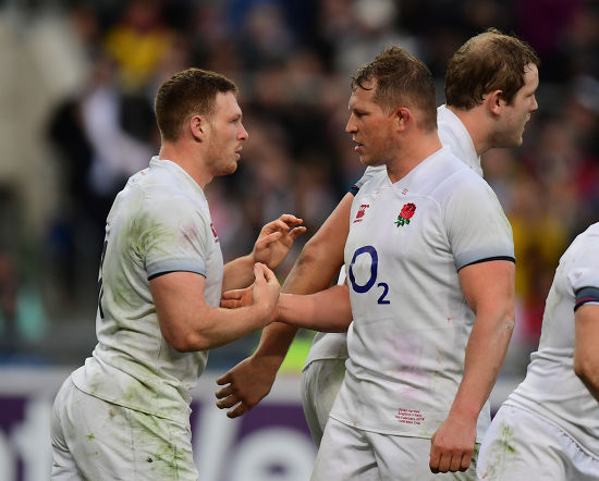 Dylan Hartley England Congratulates Sam Simmonds Editorial Stock Photo ...