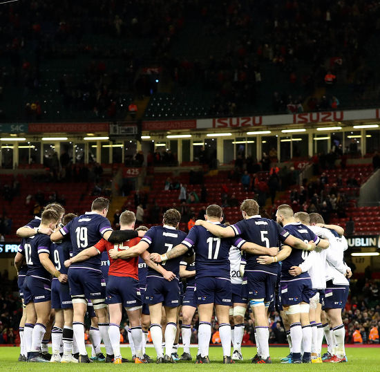 Wales Vs Scotland Scotland Team Huddle Editorial Stock Photo - Stock ...