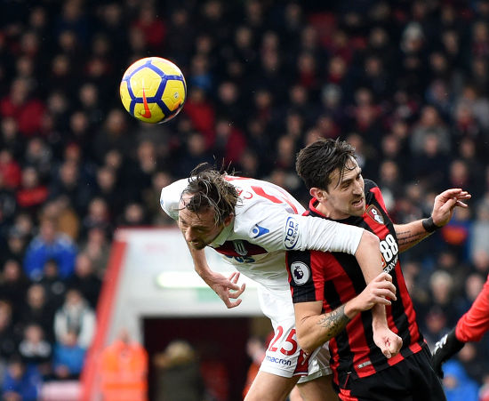Peter Crouch Stoke Leaps Above Charlie Editorial Stock Photo - Stock ...