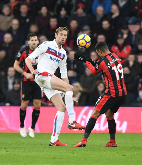Peter Crouch Stoke Holds Ball Under Editorial Stock Photo - Stock Image ...
