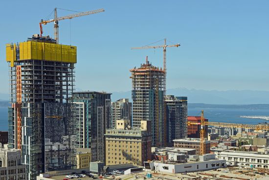 Residential Towers Under Construction Seattle Washington Editorial ...