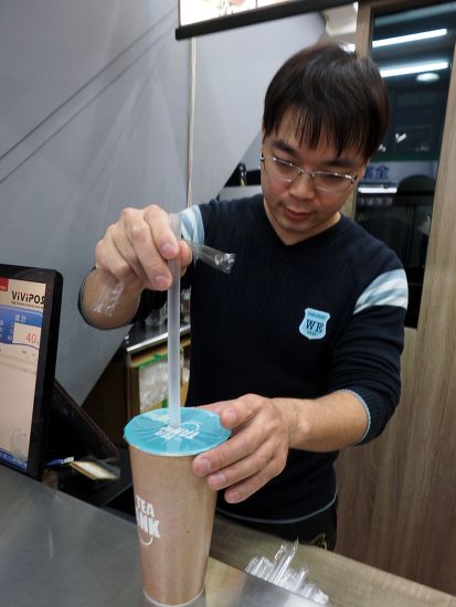 Tea Shop Owner Serves Customer Cup Editorial Stock Photo - Stock Image ...