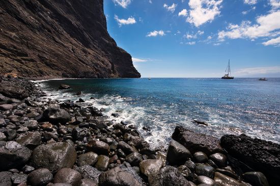Beach Playa De Masca Black Rocky Editorial Stock Photo - Stock Image ...