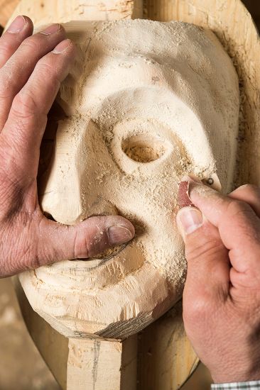 Model Released Sanding Face Wooden Mask Editorial Stock Photo - Stock ...