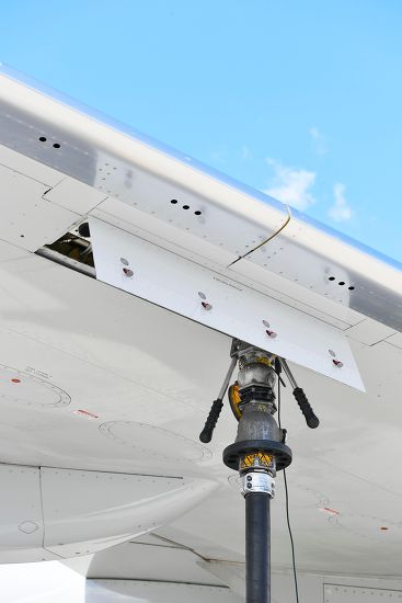 Tank Nozzle On Wing Refueling Sun Editorial Stock Photo - Stock Image ...