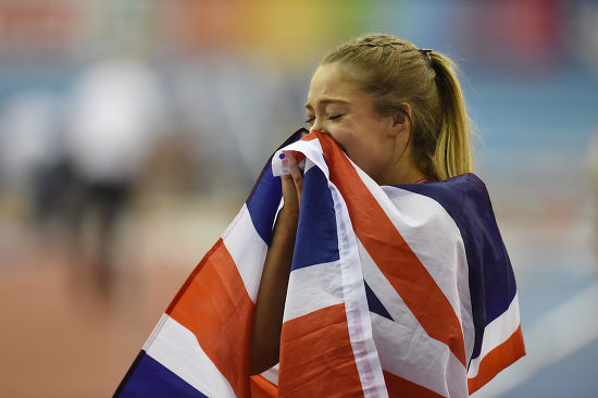 Megan Marrs Celebrates Winning Indoor Womens Editorial Stock Photo ...