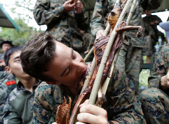Us Marine Tastes Grilled Monkey Meat Editorial Stock Photo - Stock ...