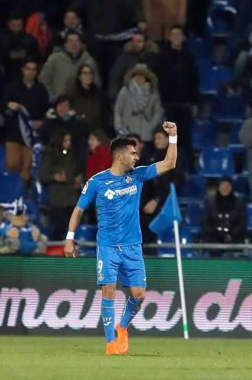 Getafes Angel Luis Rodriguez Reacts During Editorial Stock Photo ...
