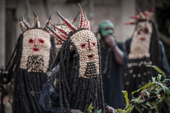 Men Ethnic Group Bamileke Traditional Masks Editorial Stock Photo ...