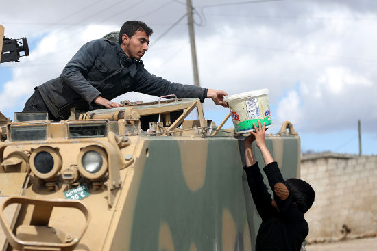 Free Syrian Army Soldier Receives Bucket Editorial Stock Photo - Stock ...