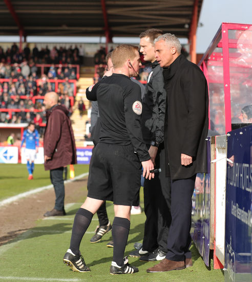 Referee John Busby Has Words Keith Editorial Stock Photo - Stock Image ...