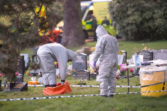 Forensic Officers Hazmat Suits Wash Down Editorial Stock Photo - Stock ...