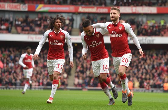 Shkodran Mustafi Arsenal Celebrates Scoring Opening Editorial Stock ...