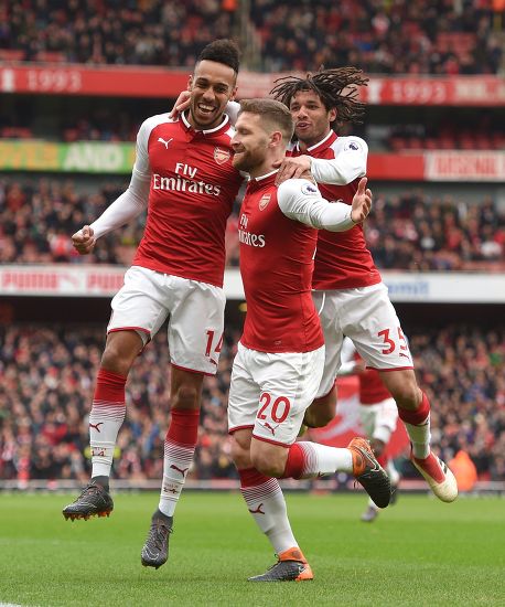 Shkodran Mustafi Arsenal Celebrates Scoring Opening Editorial Stock ...