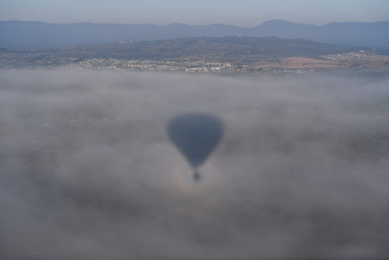 Shadow Hot Air Balloon Seen Formed Editorial Stock Photo - Stock Image ...