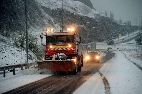 Snowplough Clears A67 Motorway Snow Arenas Editorial Stock Photo ...