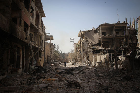 Man Seen Walking Through Rubble Day Editorial Stock Photo - Stock Image ...