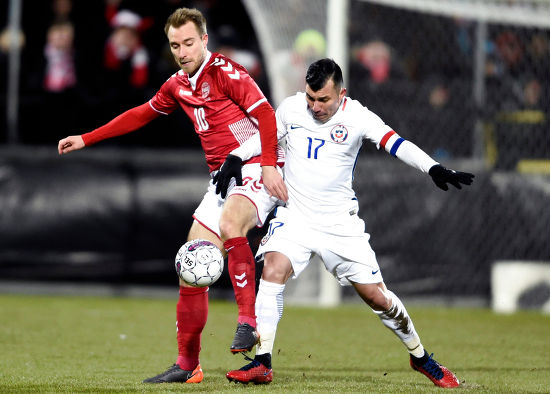 Christian Eriksen L Denmark Gary Medel Editorial Stock Photo - Stock ...