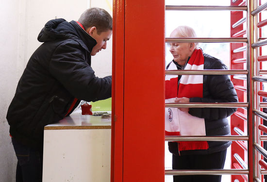 Fans Arrive Through Turnstiles Before Kick Editorial Stock Photo ...