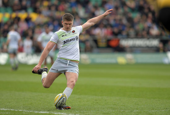 Saracens Owen Farrell Kicking Conversion Rugby Editorial Stock Photo ...
