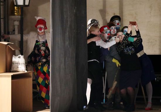 Clowns Takes Selfie They Watch Backstage Editorial Stock Photo - Stock ...