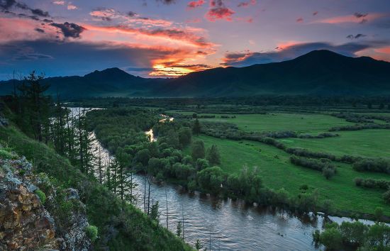 View Tuul River During Sunset Gorkhiterelj Editorial Stock Photo ...