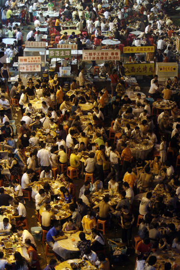 Local Residents Have Late Supper Snack Editorial Stock Photo - Stock ...