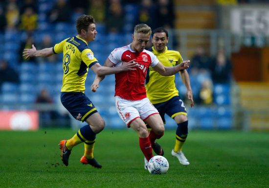Fleetwood Towns Kyle Dempsey Battles Oxford Editorial Stock Photo ...