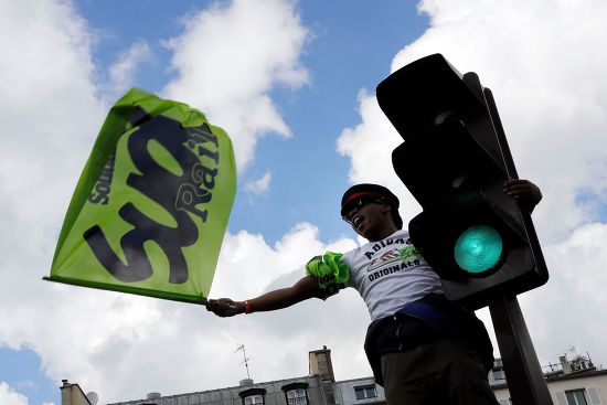 Man Waves Flag Railroad Union Sud Editorial Stock Photo - Stock Image ...