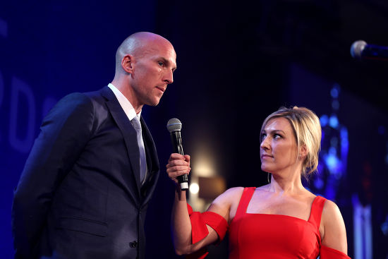 Kelly Cates Talks John Ruddy During Editorial Stock Photo - Stock Image ...