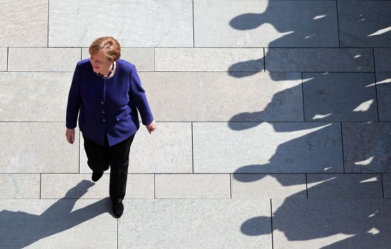 German Chancellor Angela Merkel Walks Past Editorial Stock Photo ...